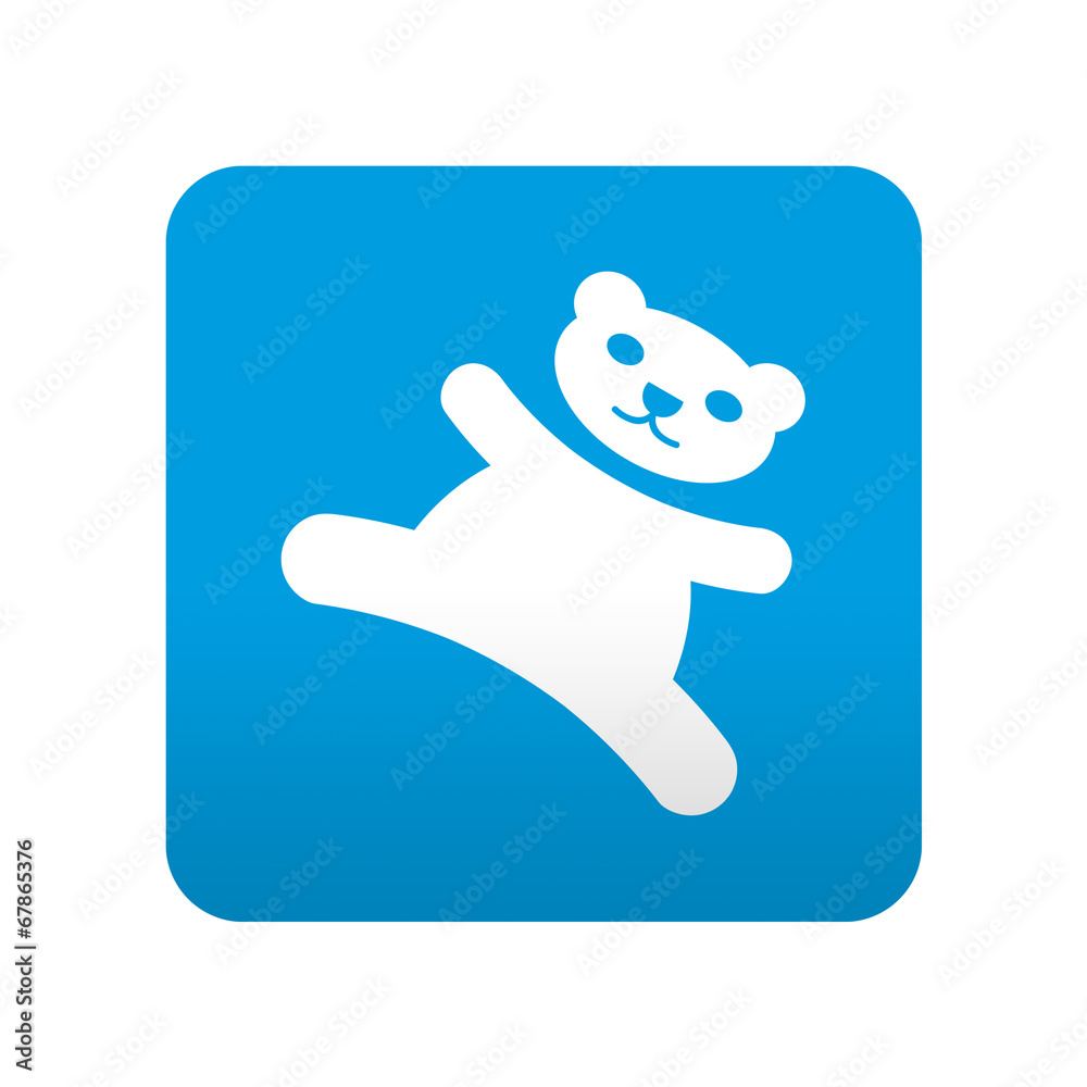 Etiqueta tipo app azul simbolo osito de peluche Stock Illustration ...