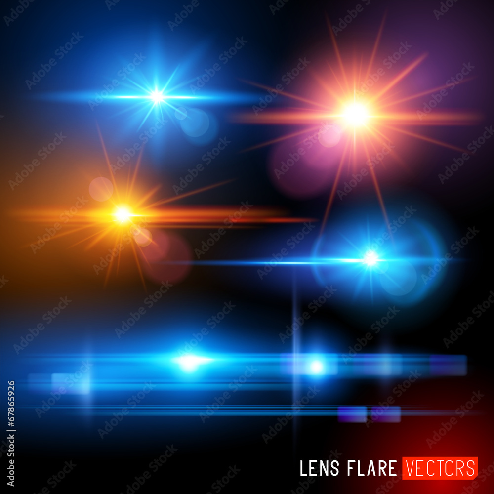 Vector Lens Flare Set Stock Vector | Adobe Stock