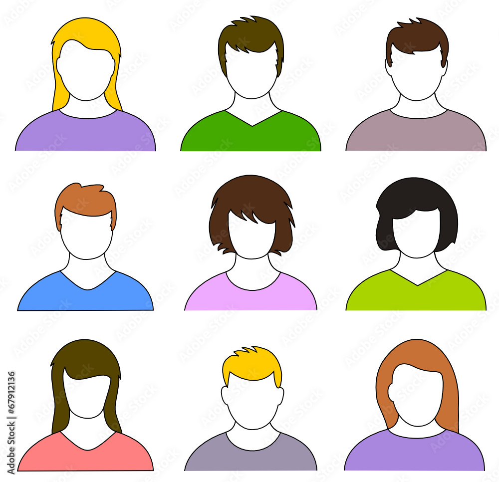 Menschen Icons Set bunt Stock Vector | Adobe Stock