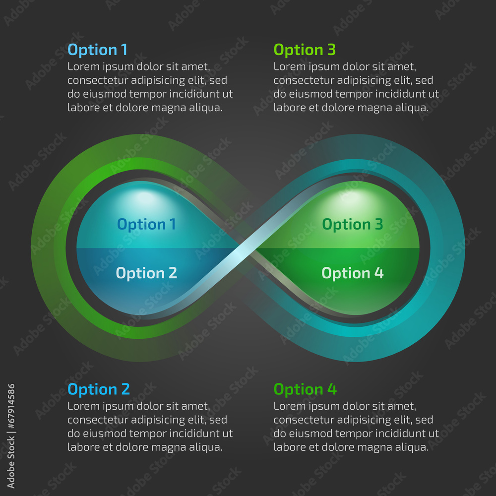 Eco water drop nature infinity loop infographic with text Stock Vector ...