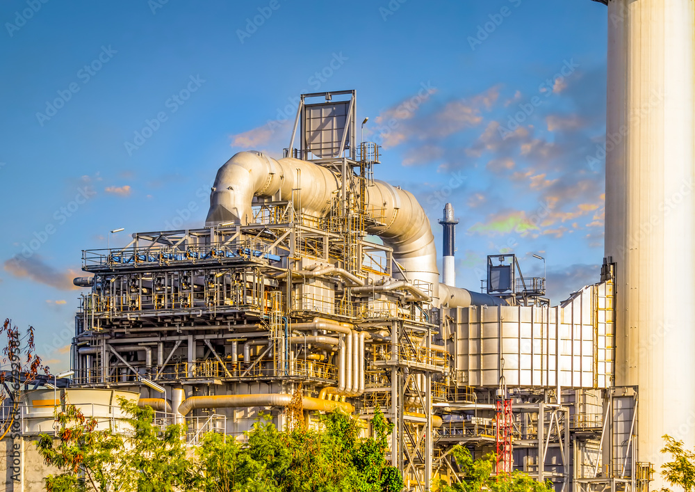 Oil refinery plant and industrial factory building construction from ...