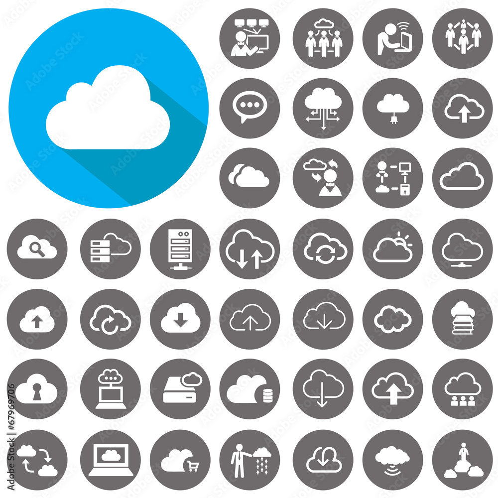Cloud icons set. Illustration eps10 Stock Vector | Adobe Stock