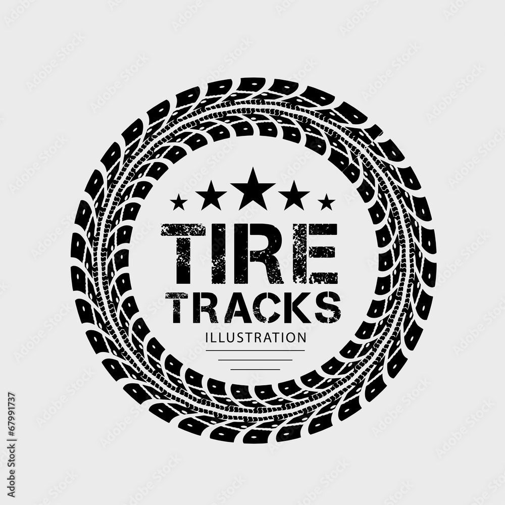 Tire tracks. Illustration on grey background Stock Vector | Adobe Stock