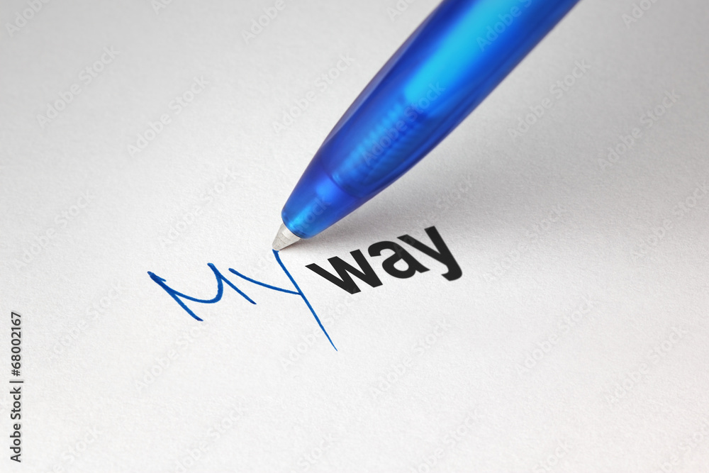 My way, written on white paper Stock-Foto | Adobe Stock