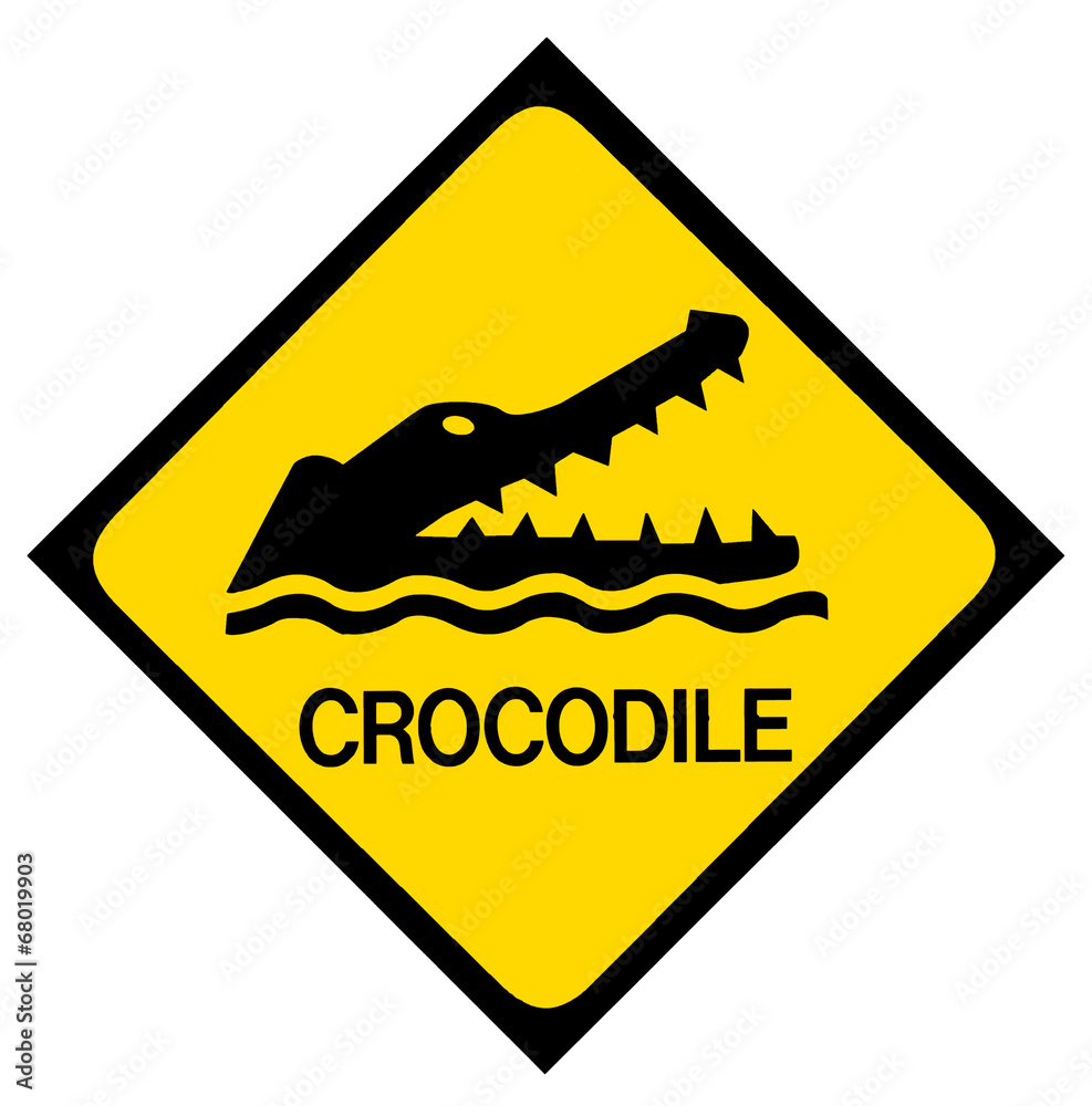 Crocodile warning sign Stock Photo | Adobe Stock