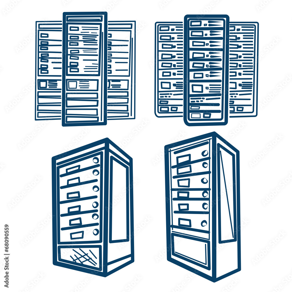 Server Rack.Sketch style Vector of Server Rack. Lines scheme. Stock ... Server Rack.Sketch style Vector of Server Rack. Lines scheme. Stock ...