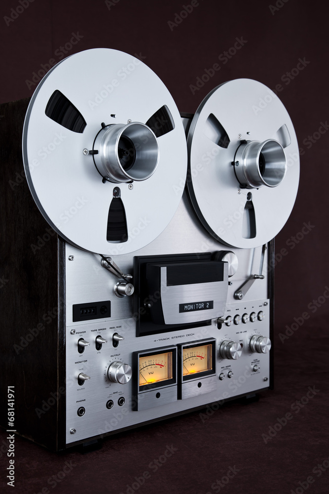 Analog Stereo Open Reel Tape Deck Recorder Vintage Stock Photo | Adobe ...