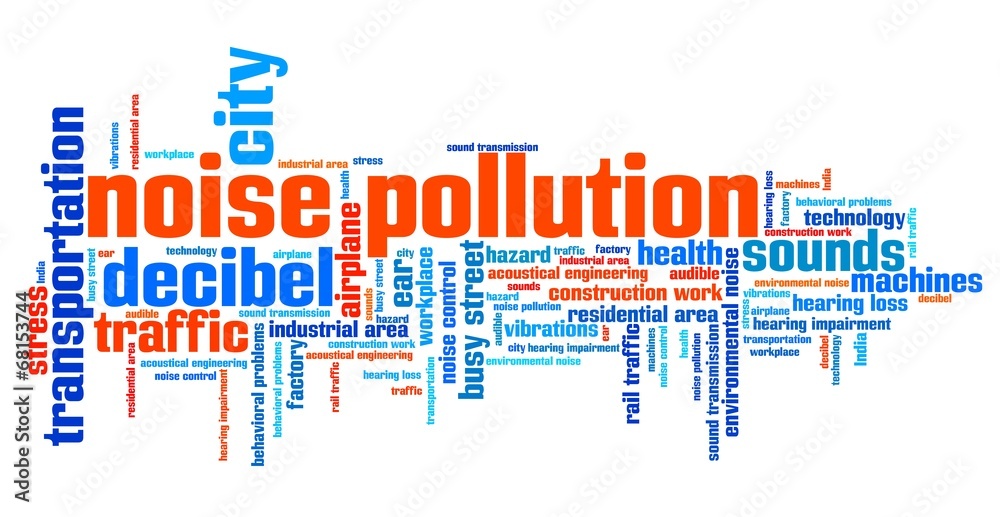 Noise pollution - word cloud illustration Stock Illustration | Adobe Stock