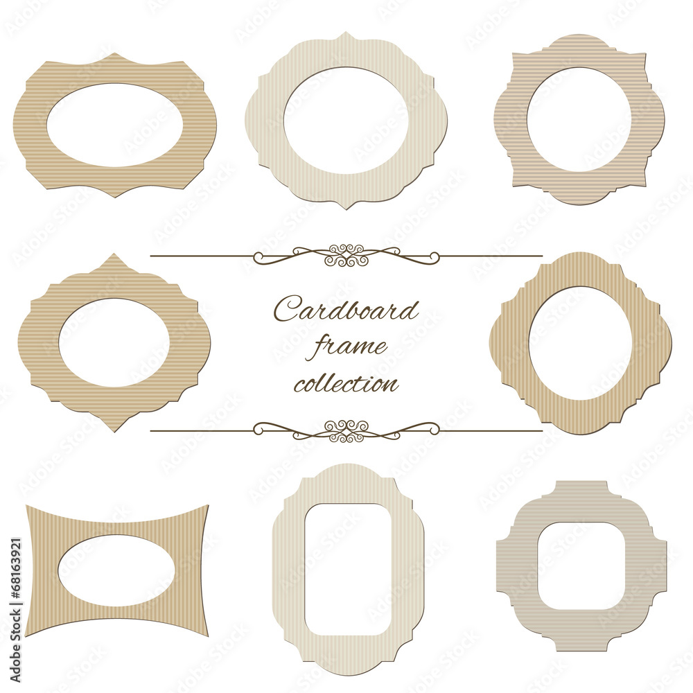 Vintage cardboard cut out frame set. Stock Vector | Adobe Stock