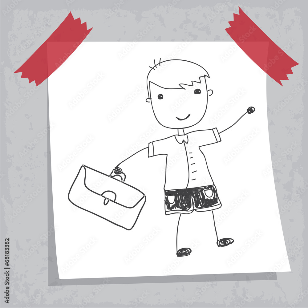 Dessin : écolier Stock Vector | Adobe Stock