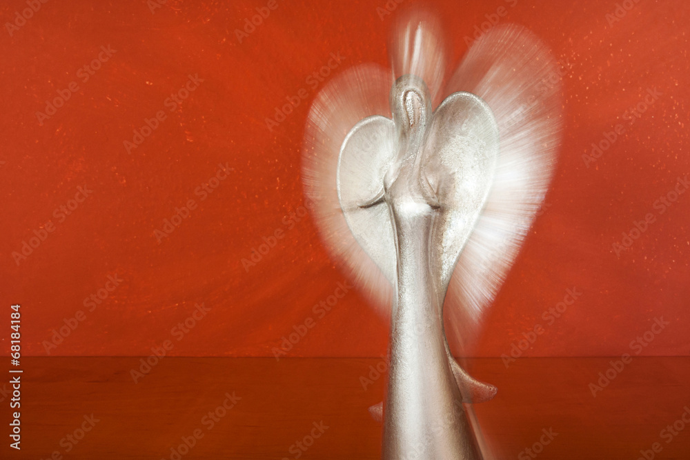 Upper body of a silver angel figure as a phenomenon Stock Photo | Adobe ...