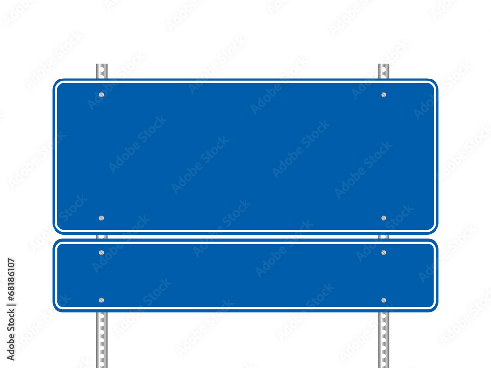 Blank Blue Road Signs