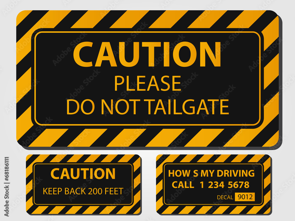 Caution truck signs Stock Vector | Adobe Stock