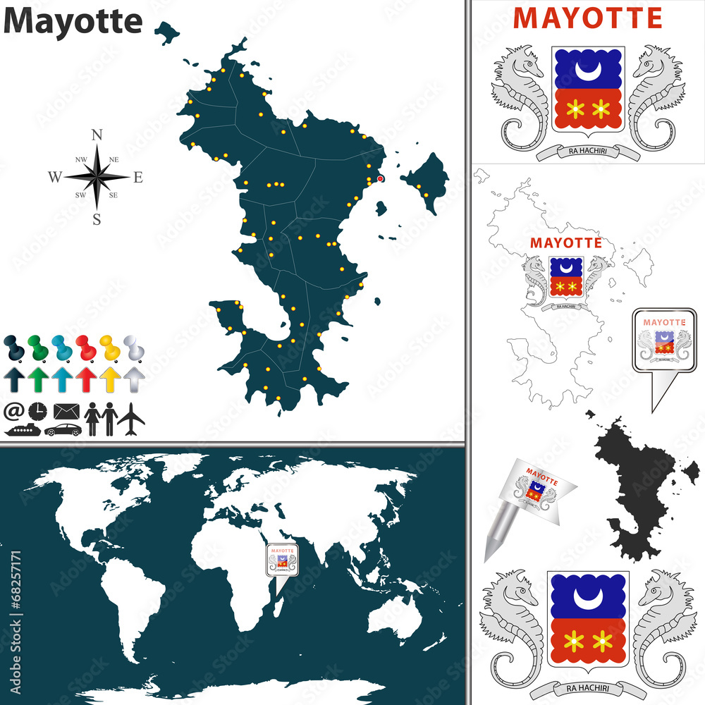 Map of Mayotte Stock Vector | Adobe Stock