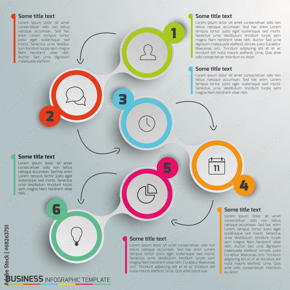 6-Step process infographics light vector background Stock Vector ...