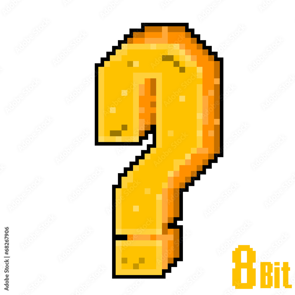 retro question mark symbol style 8 bit Stock Vector | Adobe Stock