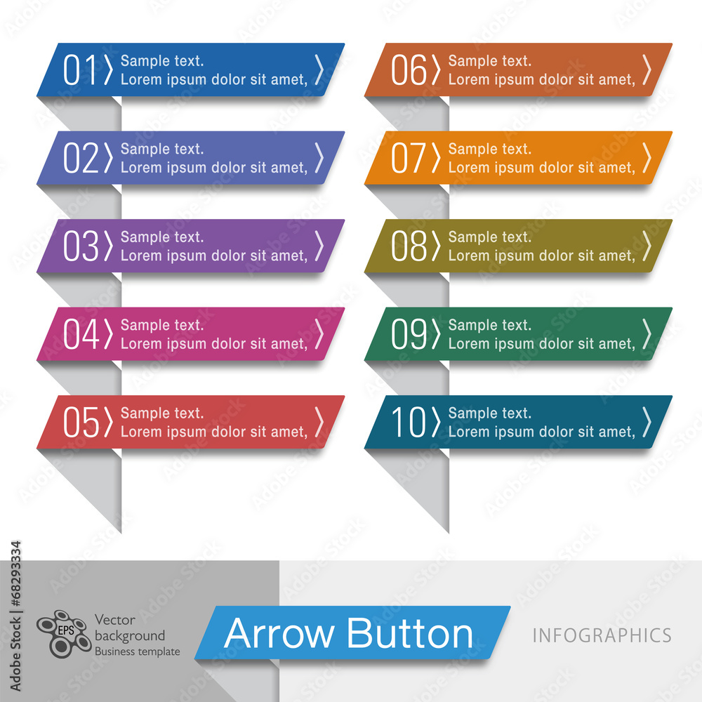 Infographic Vector Arrow Button Stock Vector | Adobe Stock