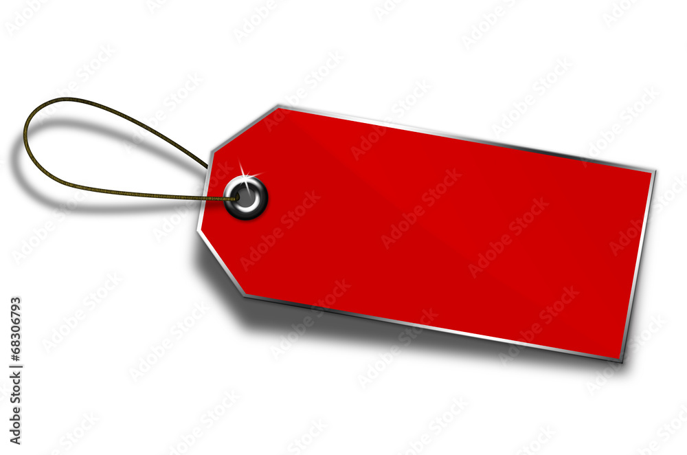 Red Tag on White Background Stock-Illustration | Adobe Stock