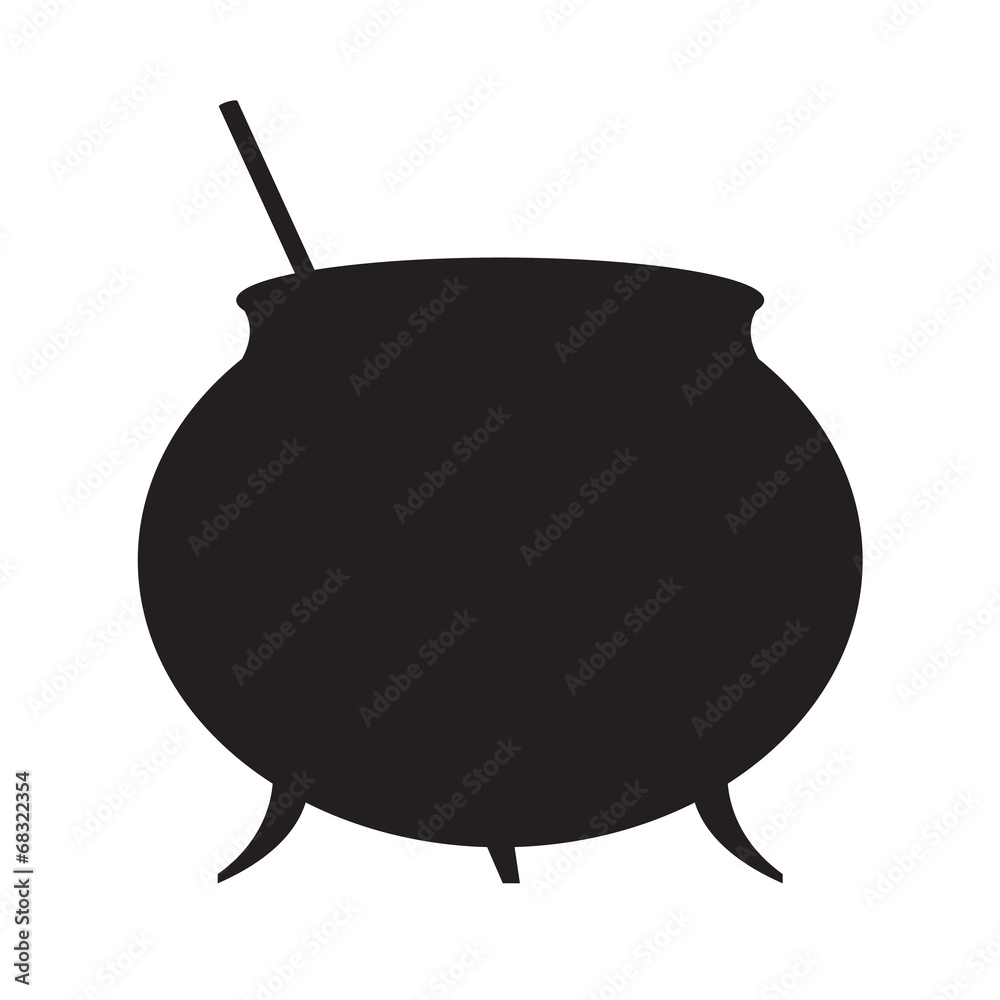 Halloween Witch Cauldron Silhouette Stock Vector | Adobe Stock