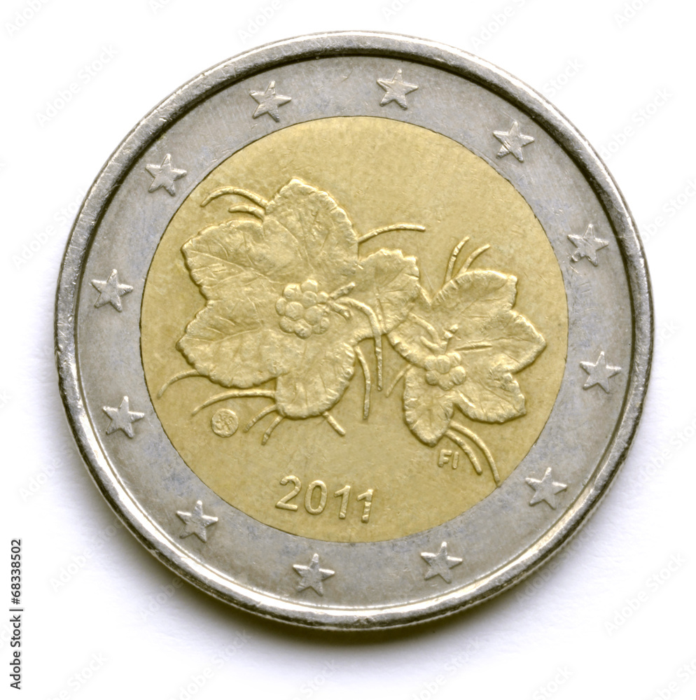 Suomalaiset eurokolikot Rubus chamaemorus Finnish euro coins Stock ...