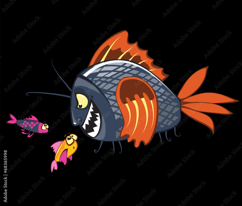 cartoon fishes characters Stock Vector | Adobe Stock