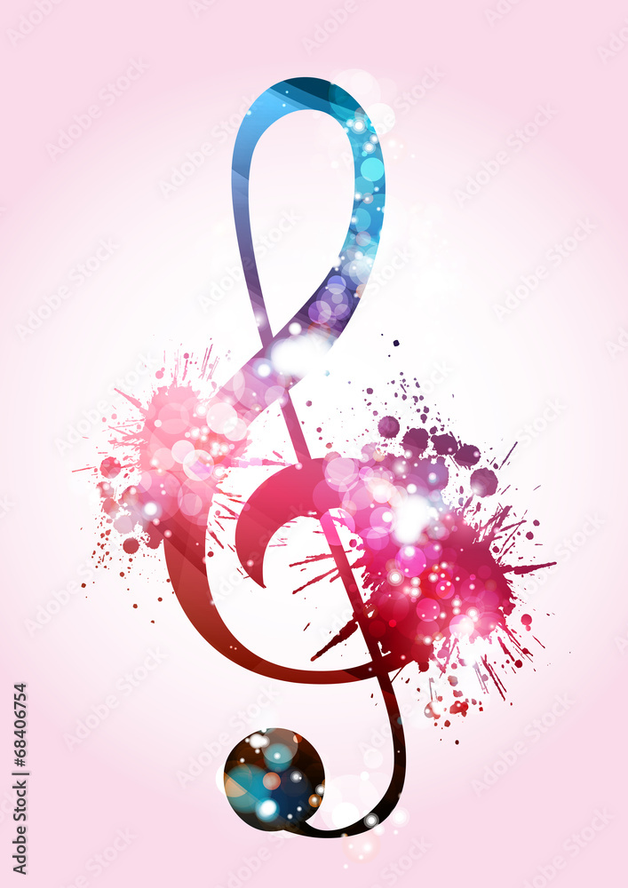 Musica, Chiave di Sol, Note musicali Stock Vector | Adobe Stock