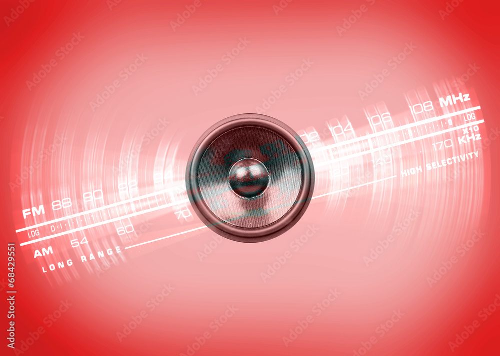 Music Speaker and Radio Dial Stock Illustration | Adobe Stock