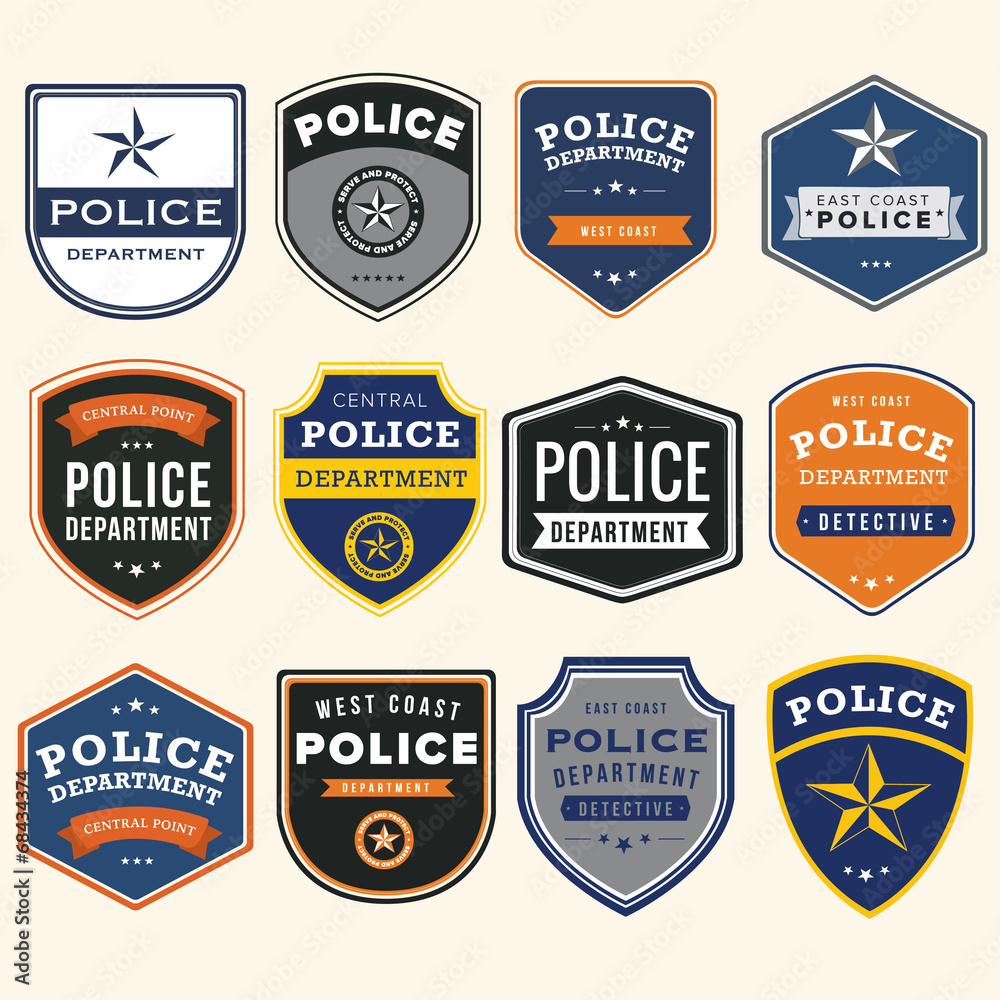 Police department badges and design elements Stock Vector | Adobe Stock