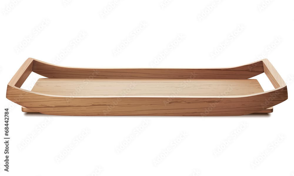 Poster Tray. Wooden, isolated. Vector illustration – Wall Art | UkPosters