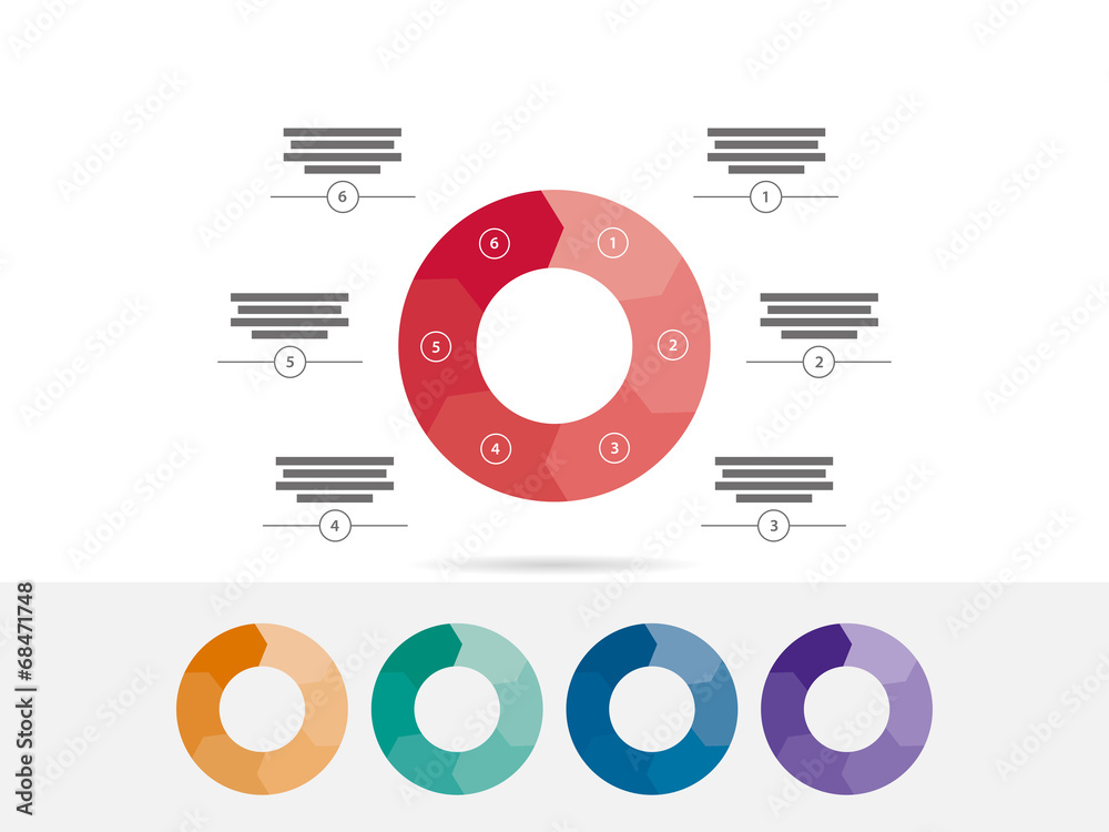 Six sided presentation infographic diagram chart vector Stock Vector ...