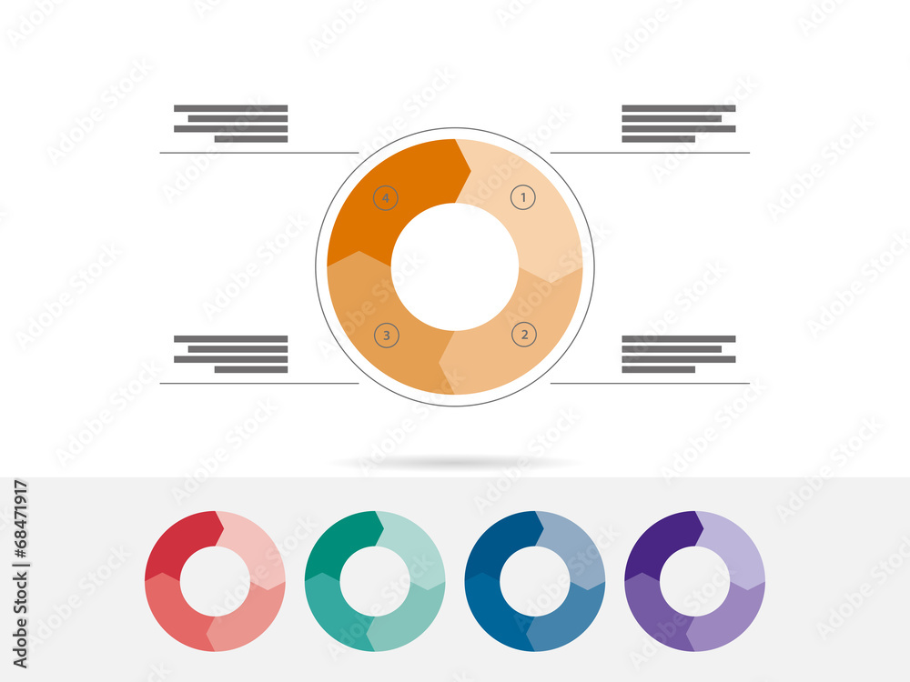 Four sided presentation diagram chart vector Stock Vector | Adobe Stock