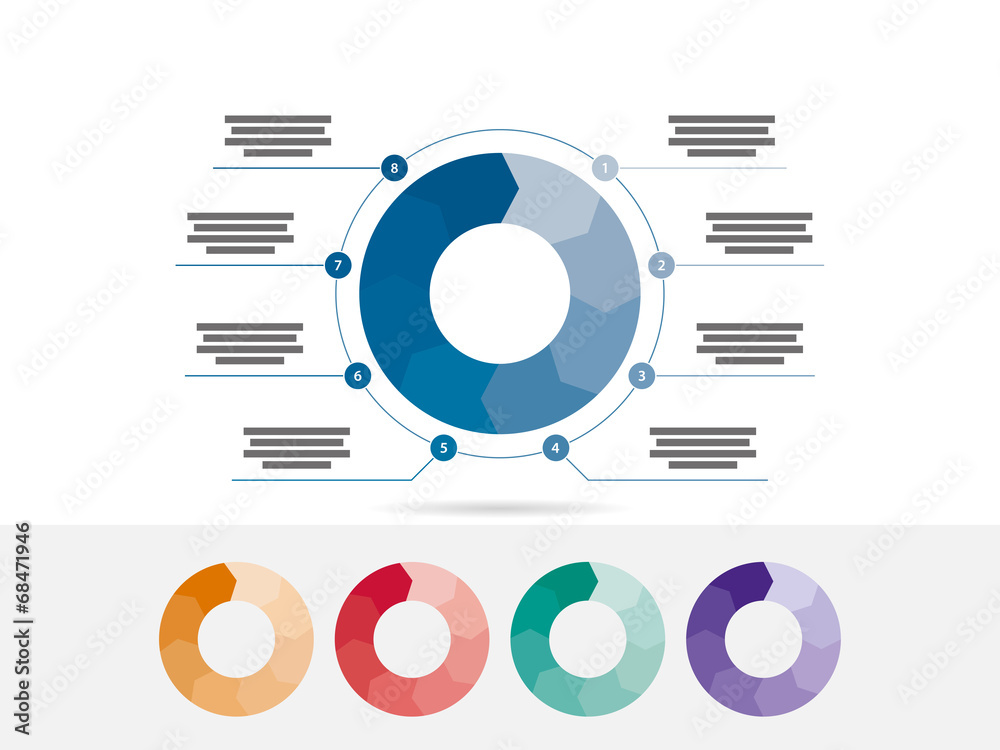 Eight sided presentation infographic diagram chart vector Stock Vector ...