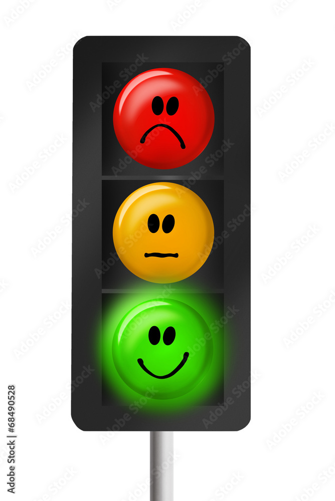 Ampel mit Smiley Stock-Illustration | Adobe Stock