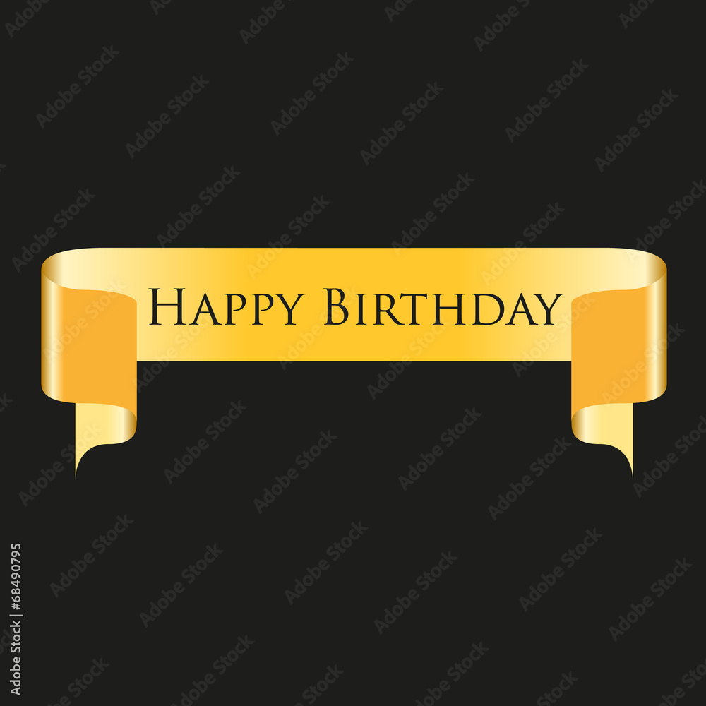happy birthday gold ribbons vector Stock Vector | Adobe Stock