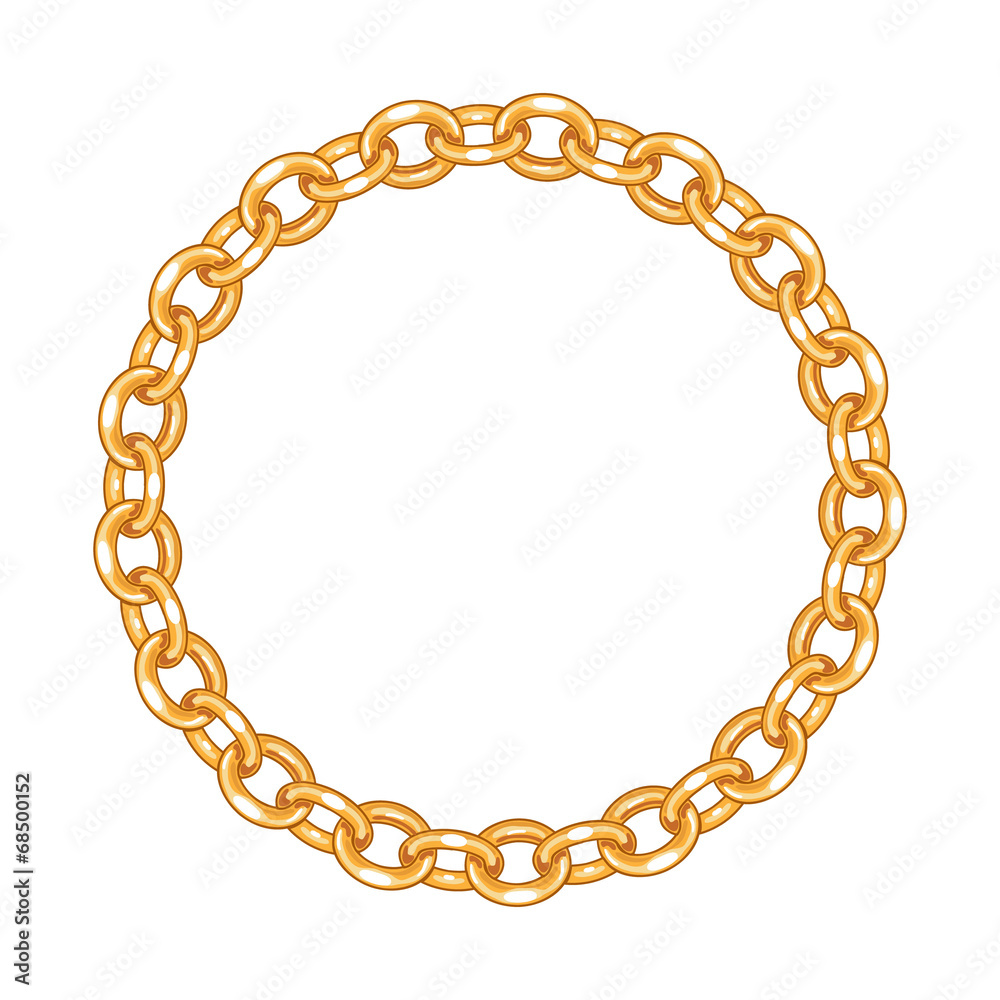 round frame vector - gold chain on the white background Stock Vector ...