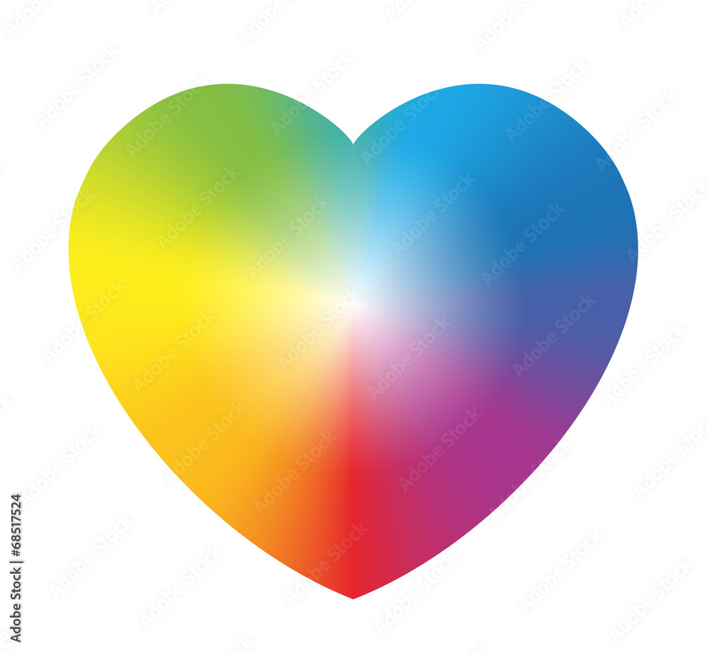 Rainbow Color Gradient Heart White Stock Vector | Adobe Stock