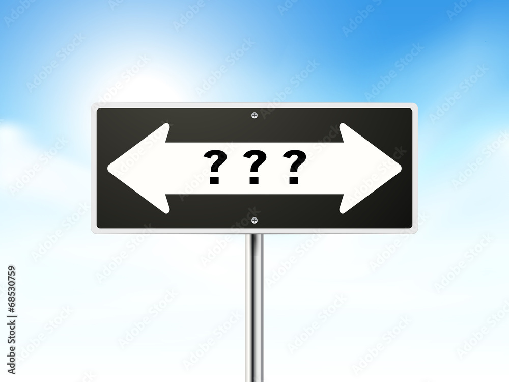 question mark on black road sign Stock Vector | Adobe Stock