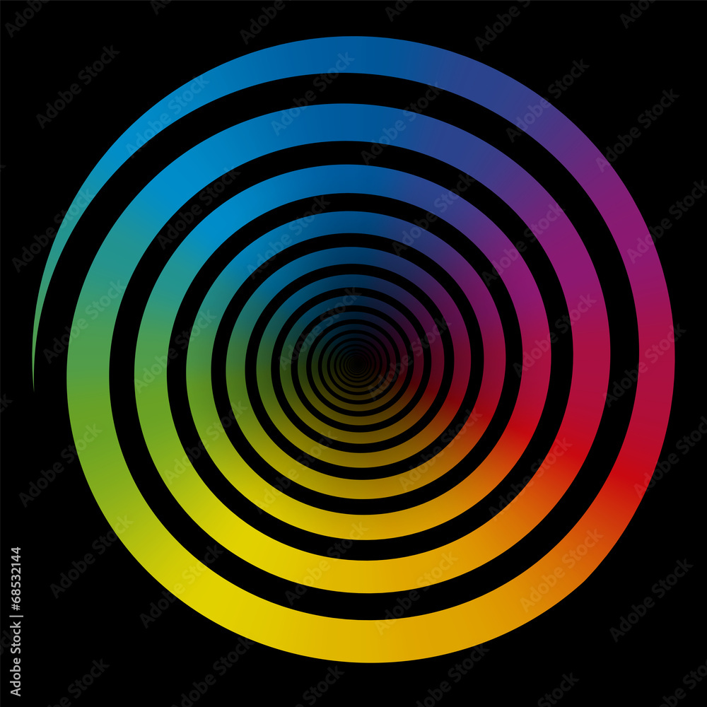 Rainbow Color Gradient Spiral Black Stock-Vektorgrafik | Adobe Stock