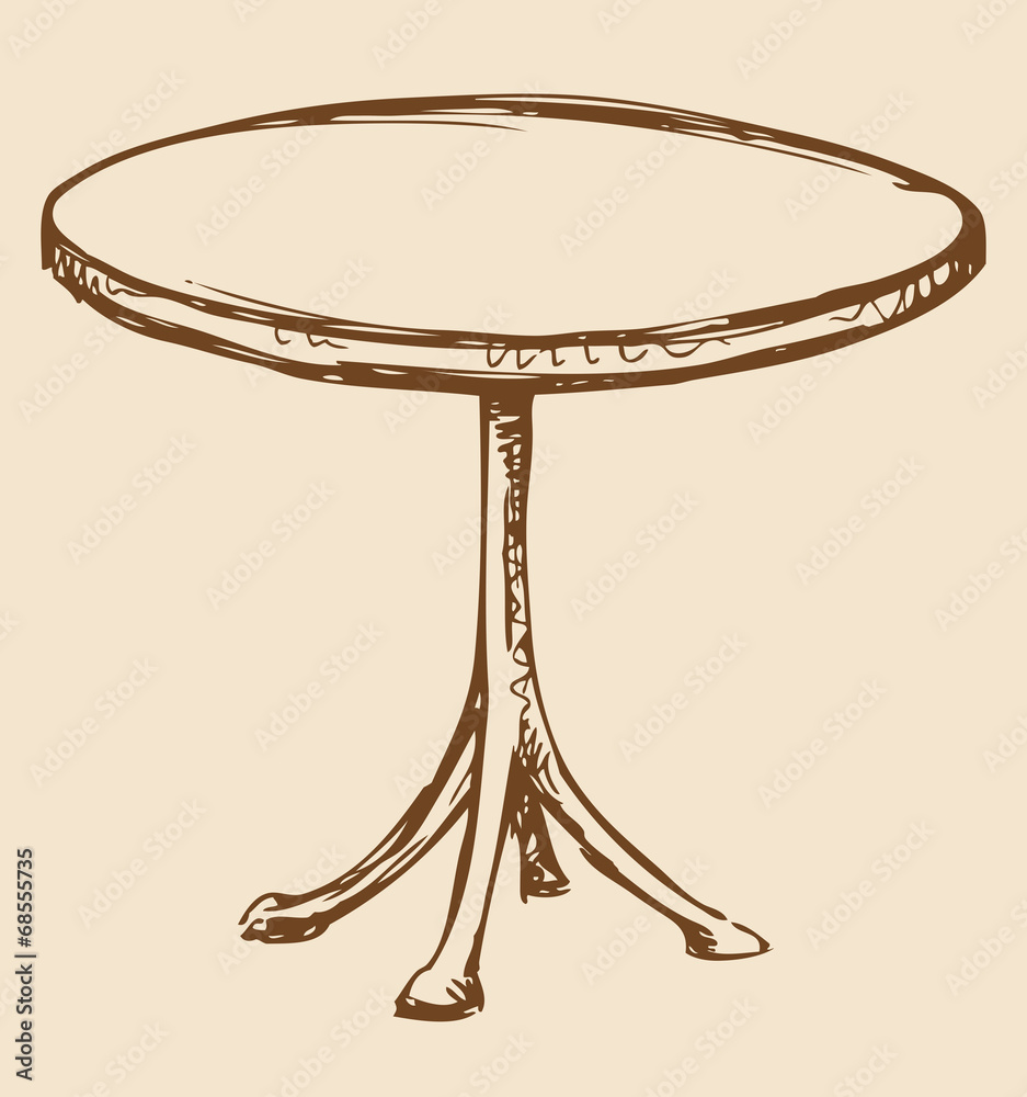 Vector drawing. Round table Stock Vector | Adobe Stock