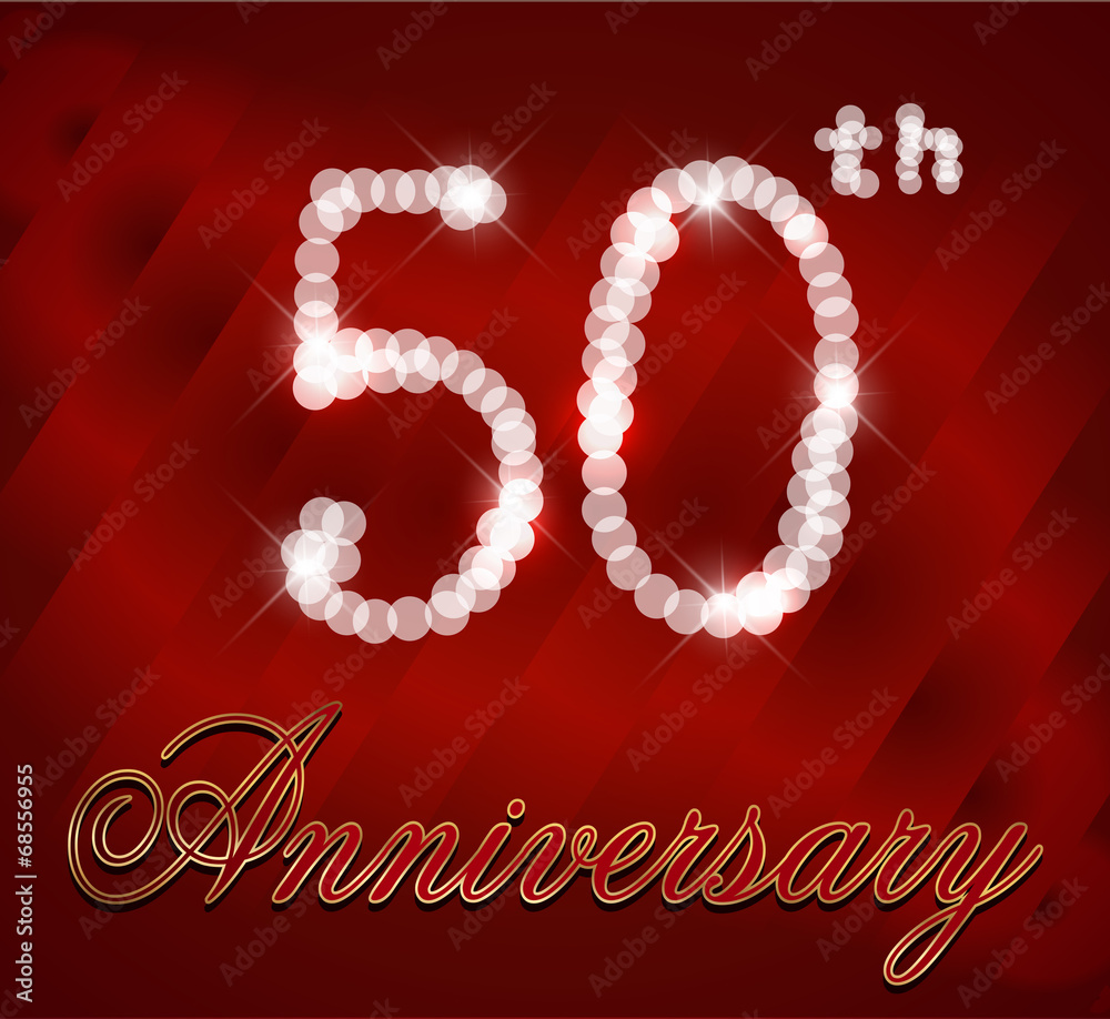 50 year happy birthday card, 50th anniversary sparkles Stock Vector ...