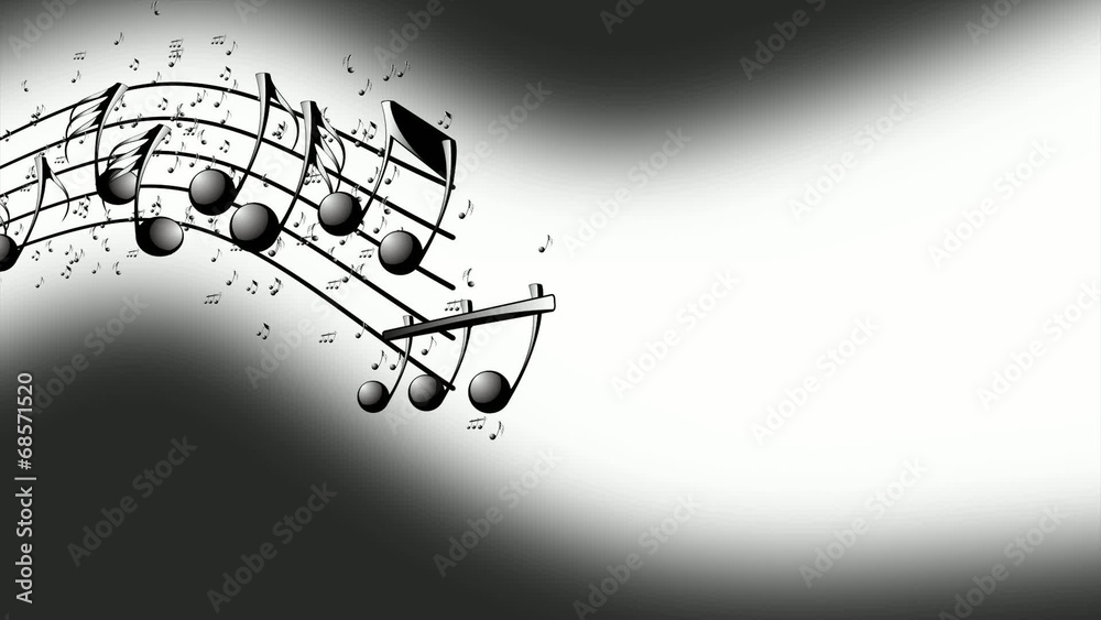 Animated background with musical notes, Music notes flowing vídeo de ...