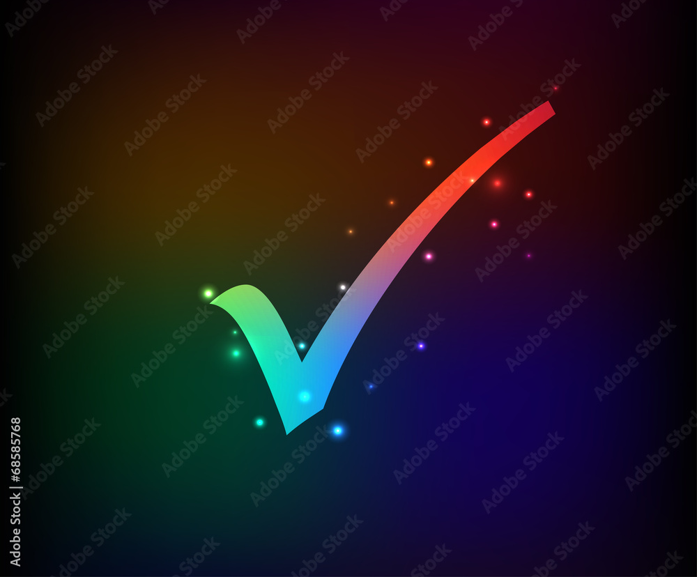 Check mark symbol,Rainbow vector Stock Vector | Adobe Stock