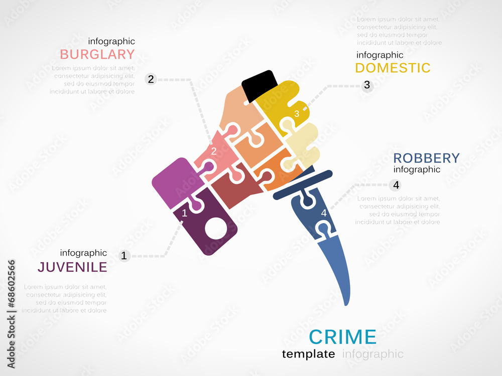 Vector crime infographics Stock Vector | Adobe Stock