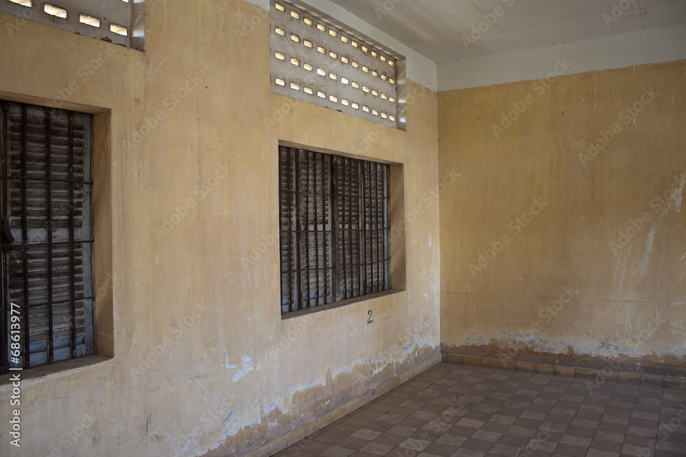 Cell in Tuol Sleng (S21) Prison, Phnom Penh, Cambodia Stock Photo ...