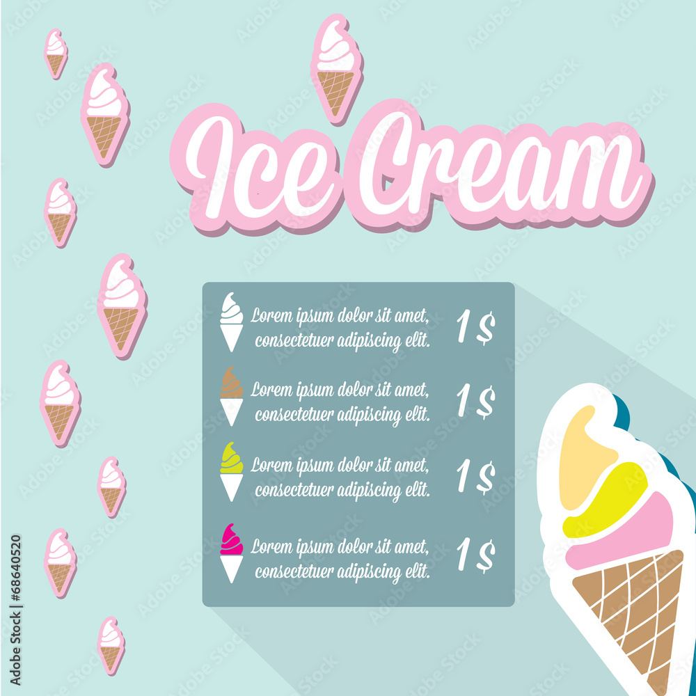 vector illustration of ice cream cafe menu Stock Vector | Adobe Stock
