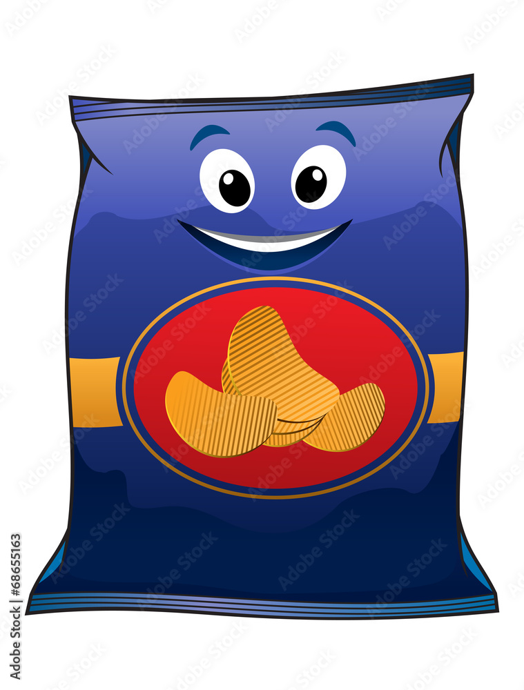 Cartoon potato chips Stock Vector | Adobe Stock