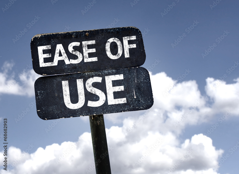 Ease of Use sign with clouds and sky background Stock-Foto | Adobe Stock