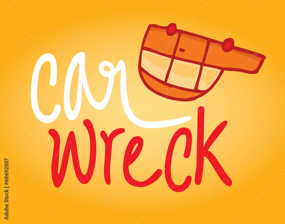 Cartoon car wreck Stock Vector | Adobe Stock