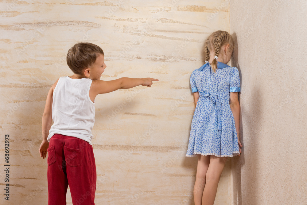 Cute Little Brother Laughing To His Sister Stock Photo | Adobe Stock