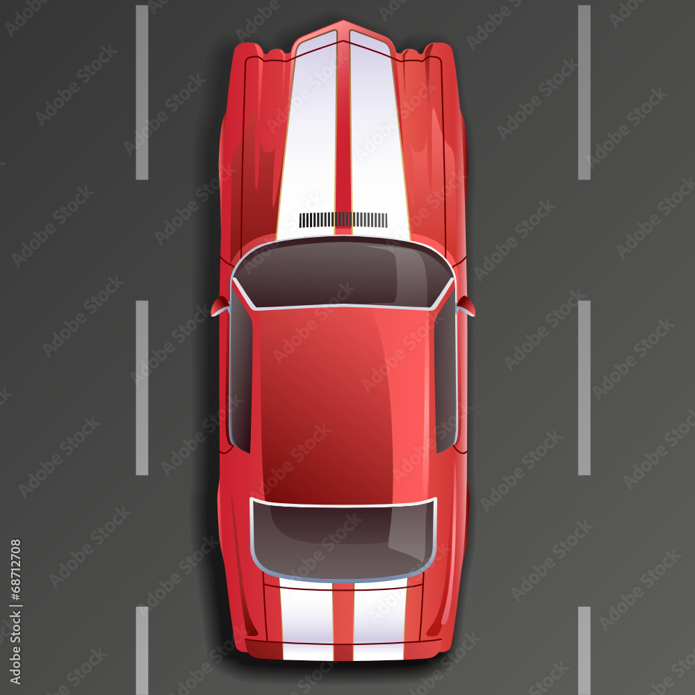 Vintage hot rod cars.top view. Stock Vector | Adobe Stock